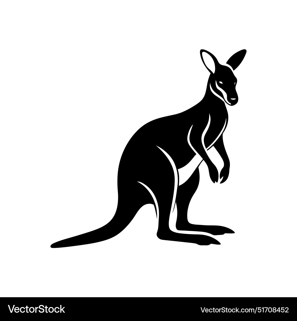 Wallaby silhouette Royalty Free Vector Image - VectorStock