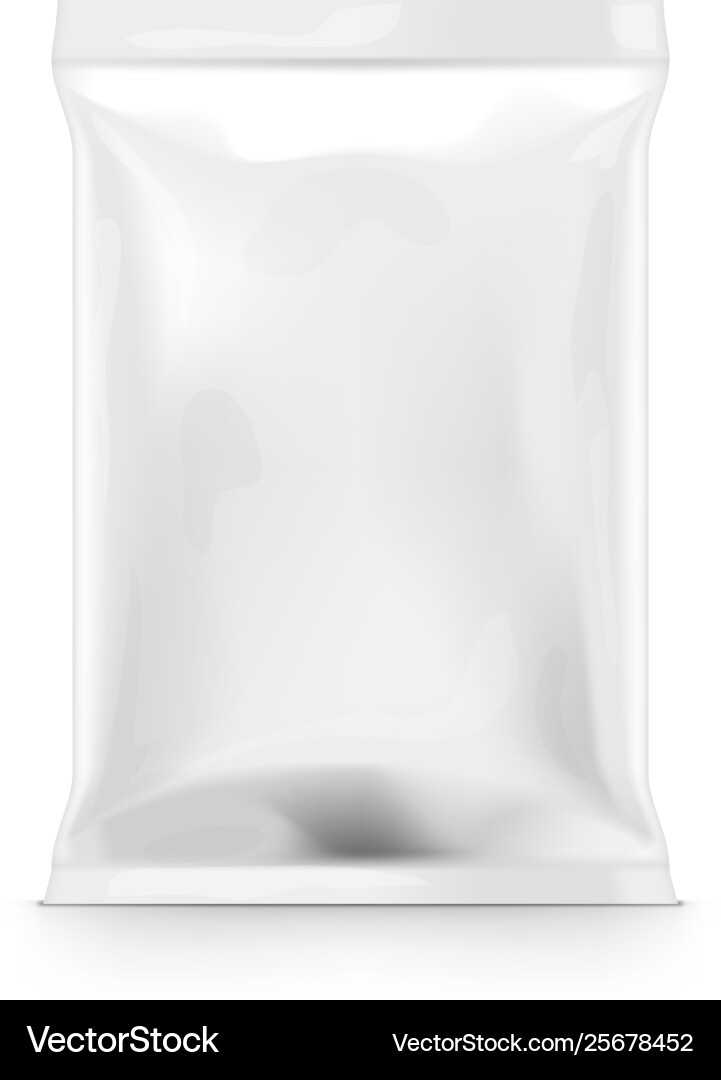 White clear plastic bag packaging for snack Vector Image