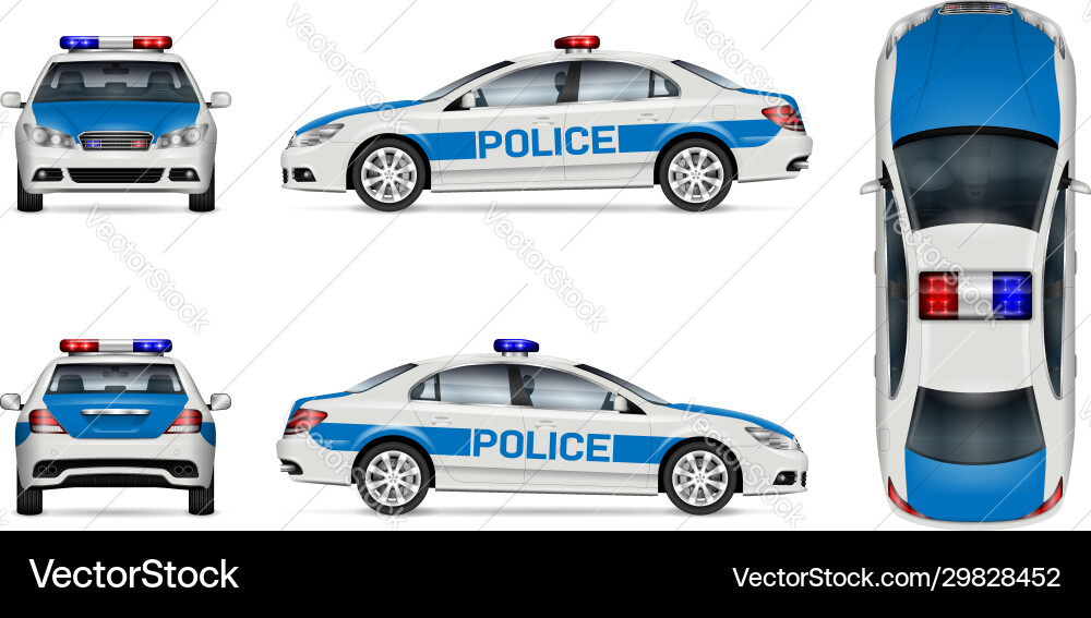 White police car mockup Royalty Free Vector Image
