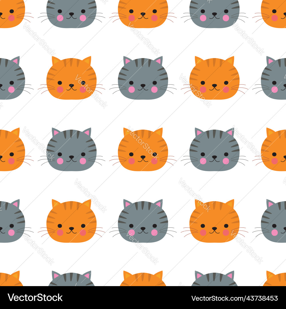 Adorable Cats Pattern Royalty Free Vector Image