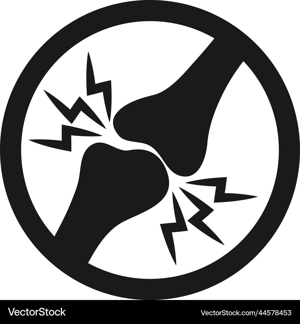 Bone joint pain sign black arthritis symbol Vector Image