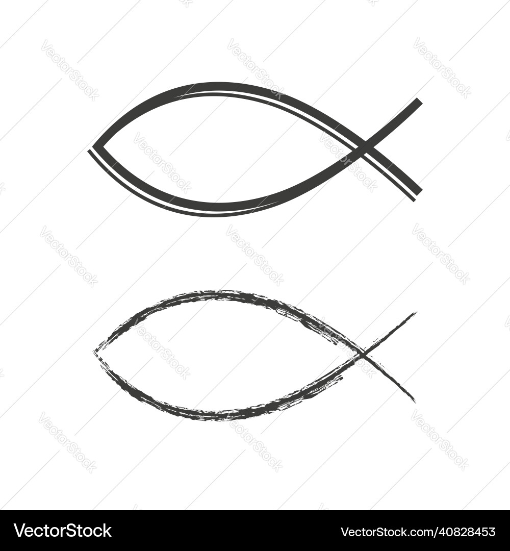Christian ichthys or ichthus sign flat isolated Vector Image