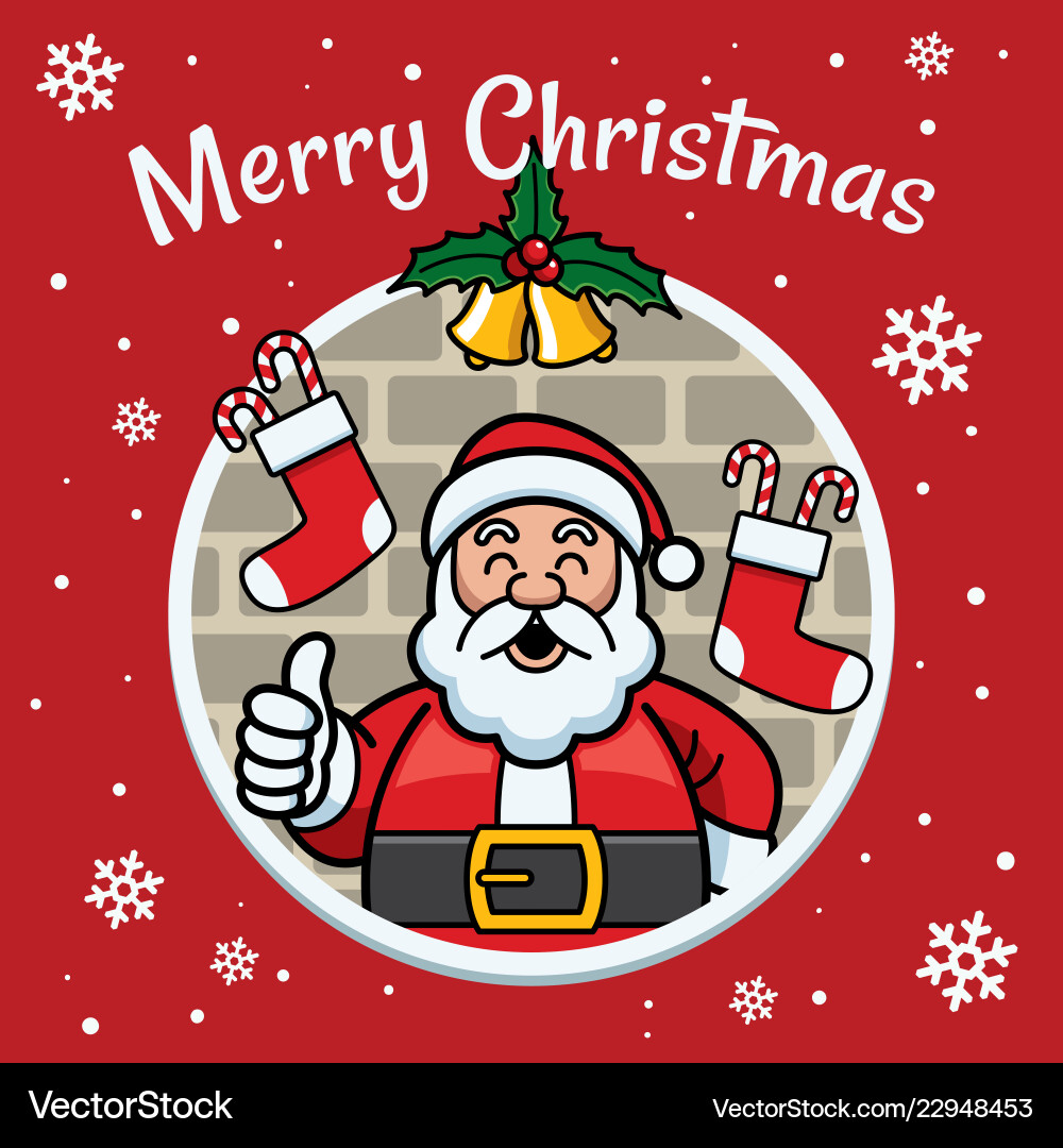 Christmas with happy santa claus Royalty Free Vector Image