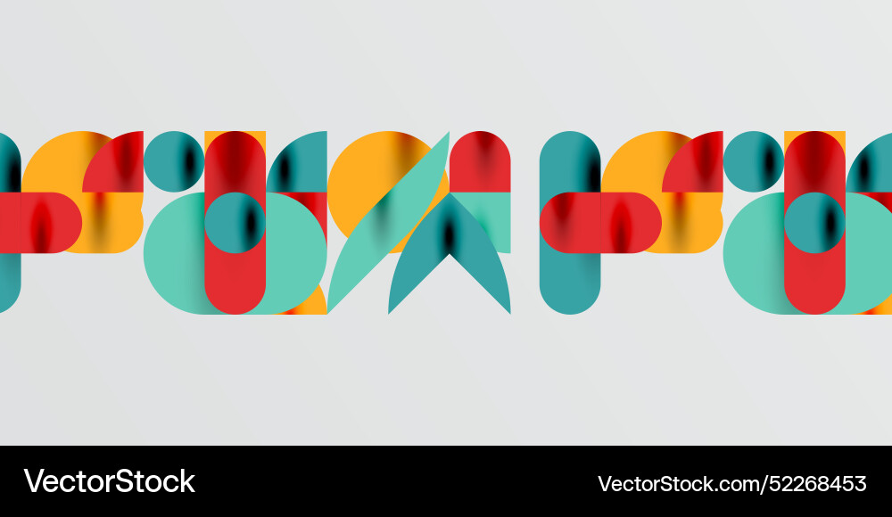 Circles semi squares and round shapes Royalty Free Vector