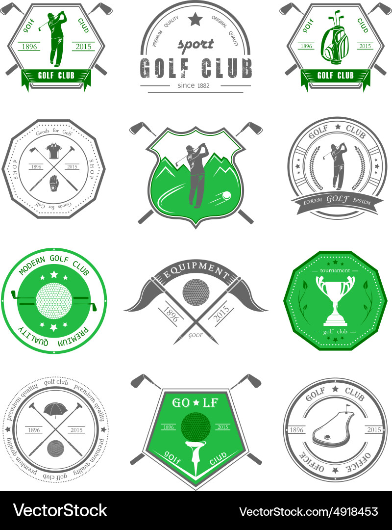 Golf Club Icons & Logos Royalty Free Vector Image