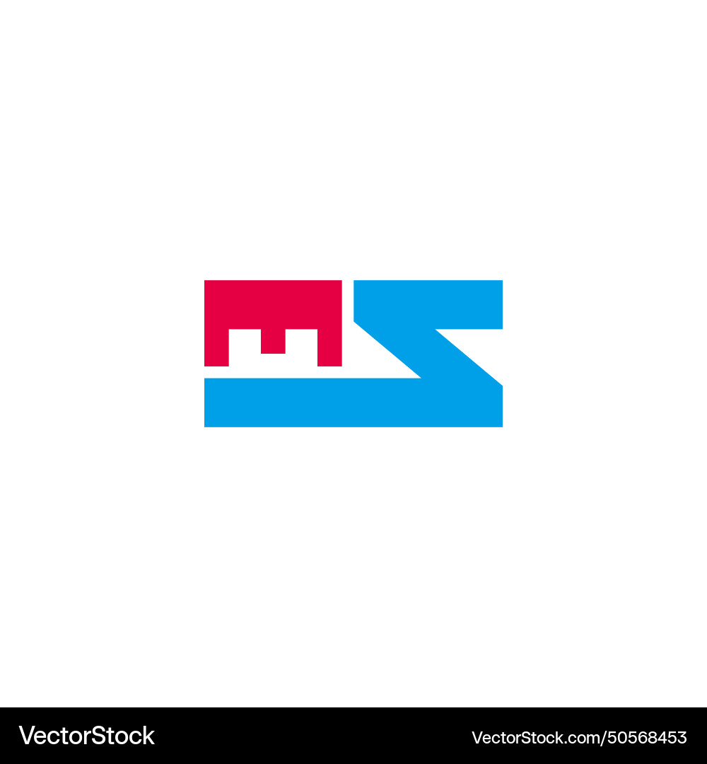 Letter ms colorful long font logo Royalty Free Vector Image