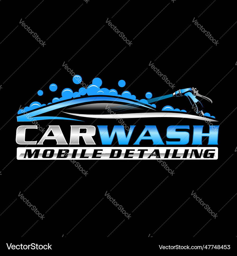 Mobile Car Detailing Logo Template Royalty Free Vector Image