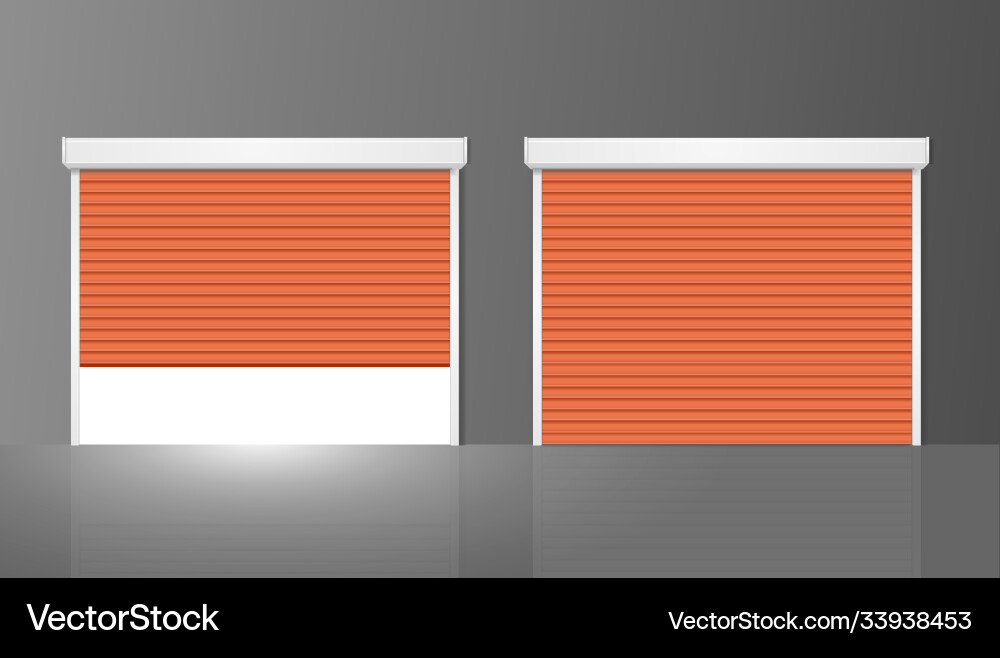 Realistic detailed 3d shutter door or rolling Vector Image