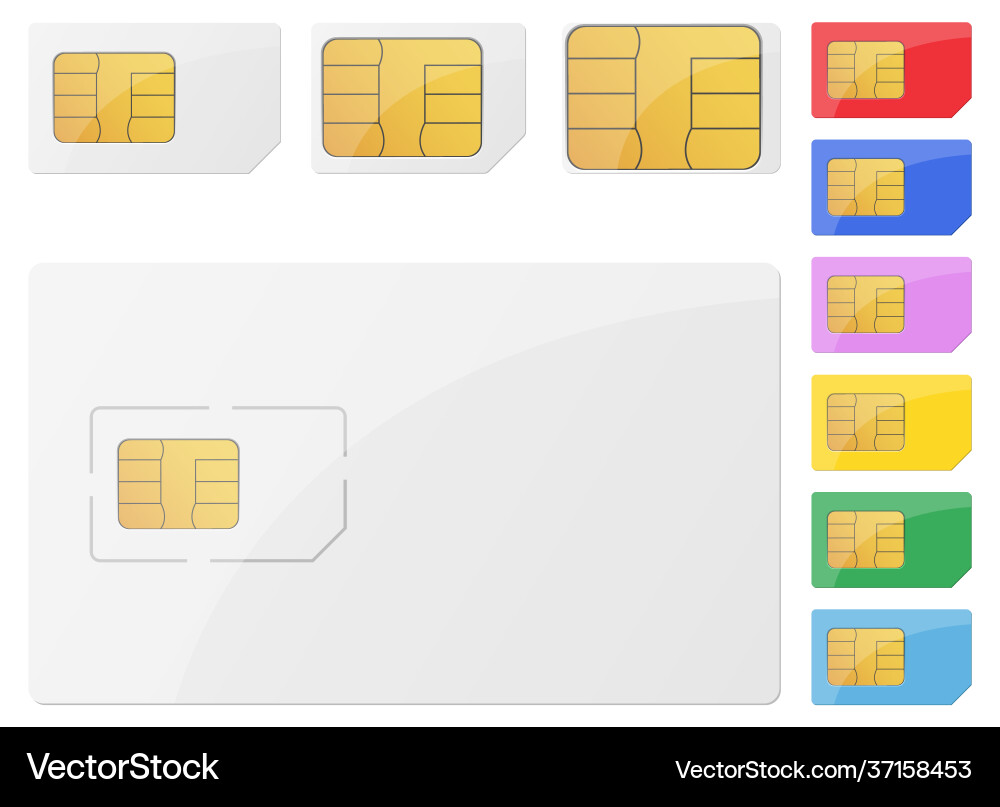 Sim card design isolated on white background Vector Image