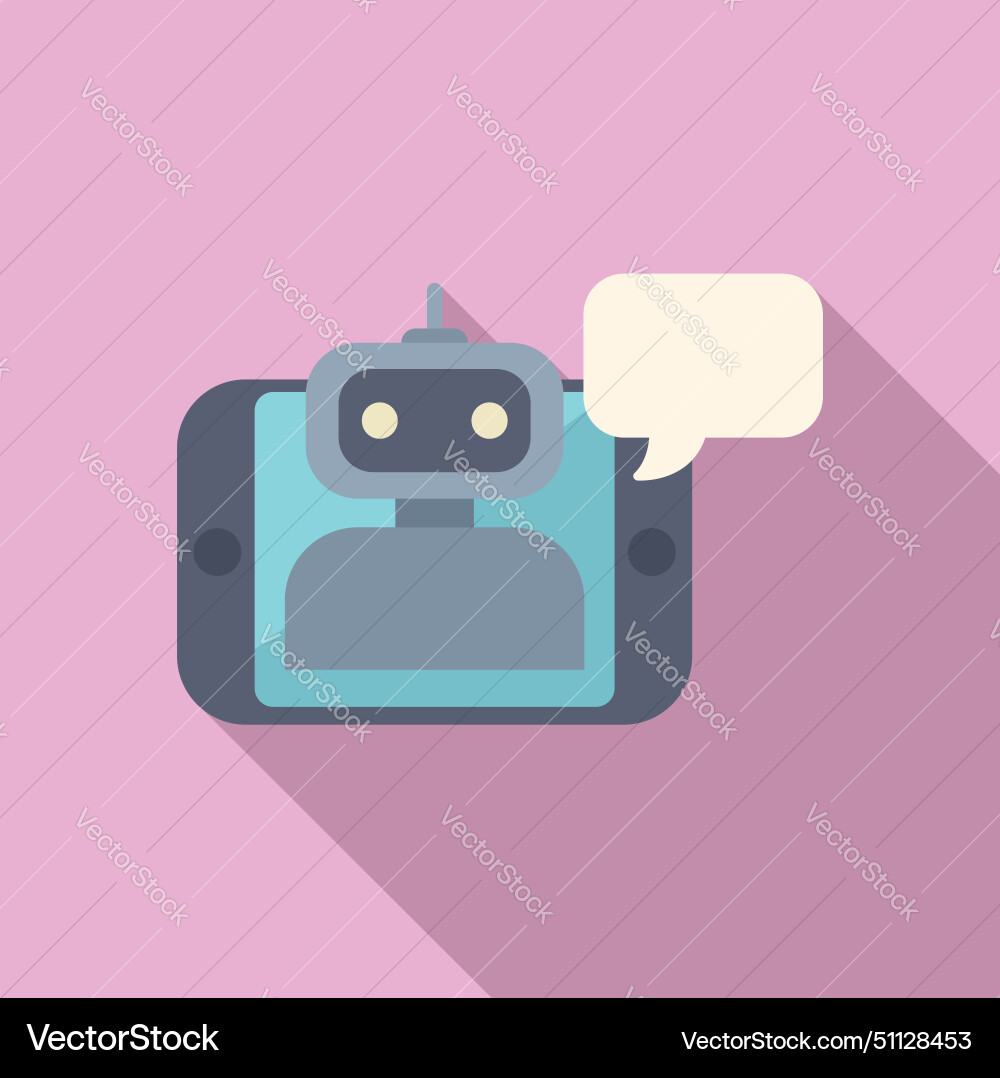 Smart online bot icon flat help chat sound Vector Image