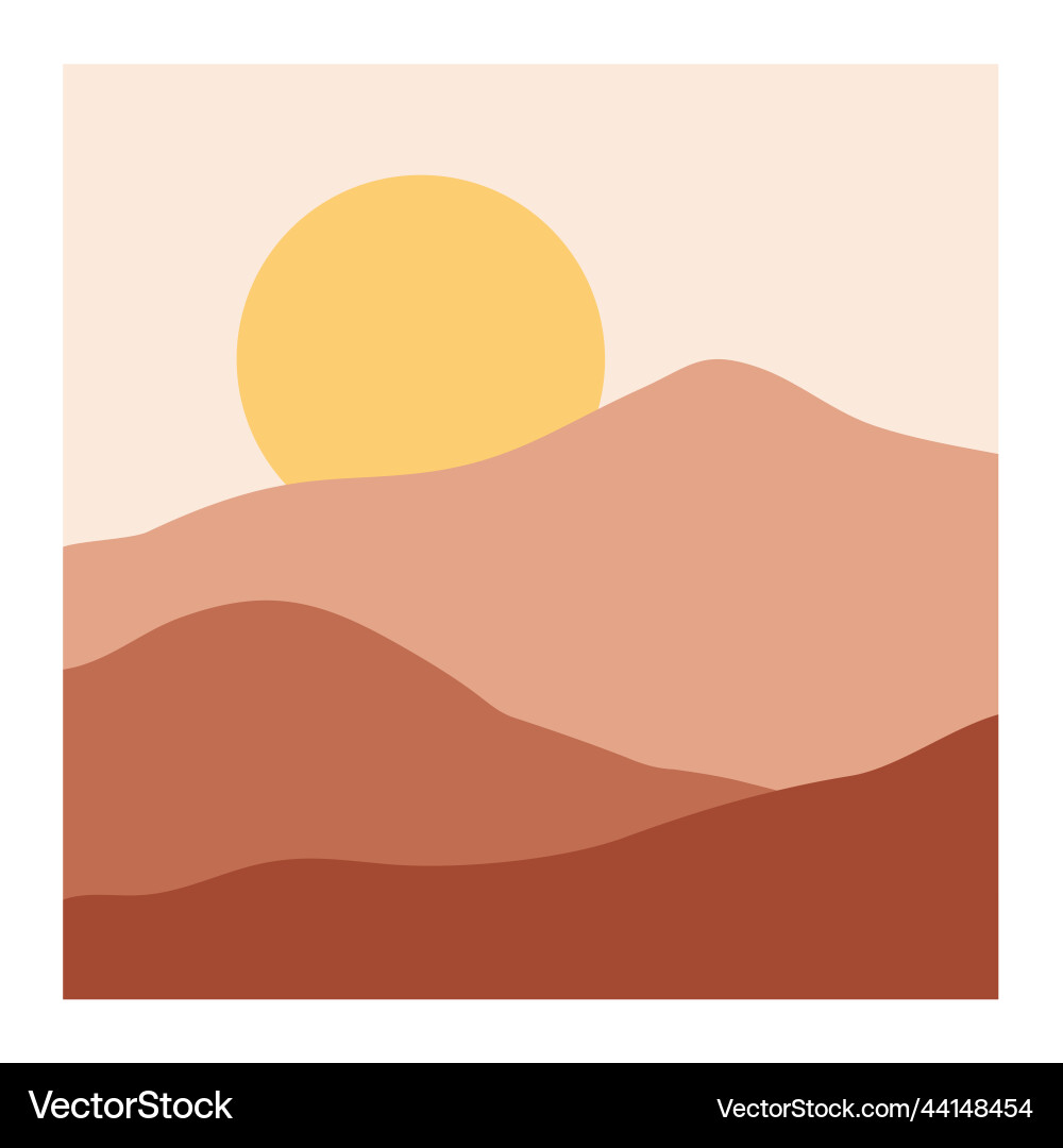 Abstract Mountain Sunset Royalty Free Vector Image