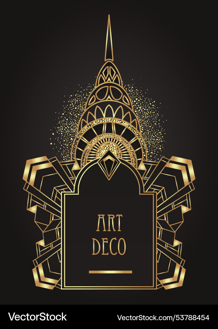Art deco vintage gold and silver design element Vector Image