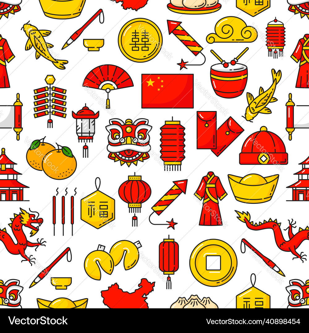 Chinese lunar new year holiday pattern background Vector Image