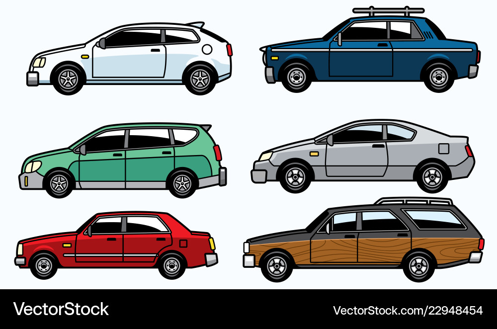 City cars set Royalty Free Vector Image - VectorStock