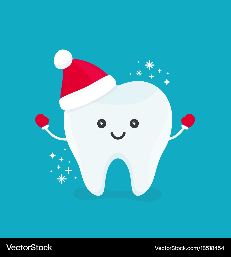 Cute happy smiling funny tooth Royalty Free Vector Image