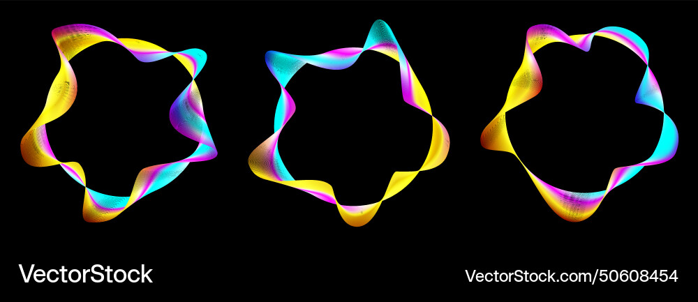 Gradient light rings cycling and orbiting round Vector Image