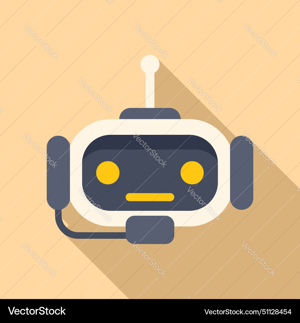 Help support bot icon flat online center Vector Image
