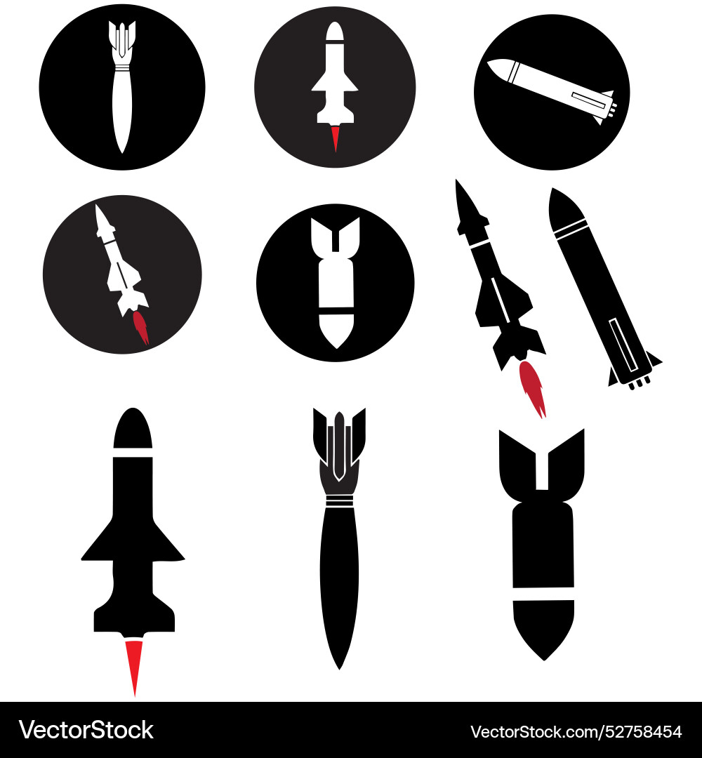 Missile and rocket icon Royalty Free Vector Image