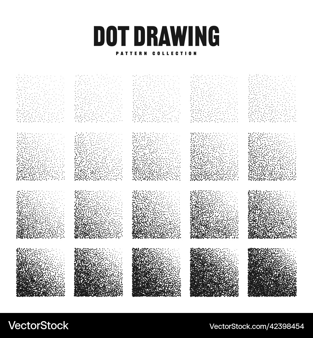 Square shaped dotted objects stipple elements Vector Image