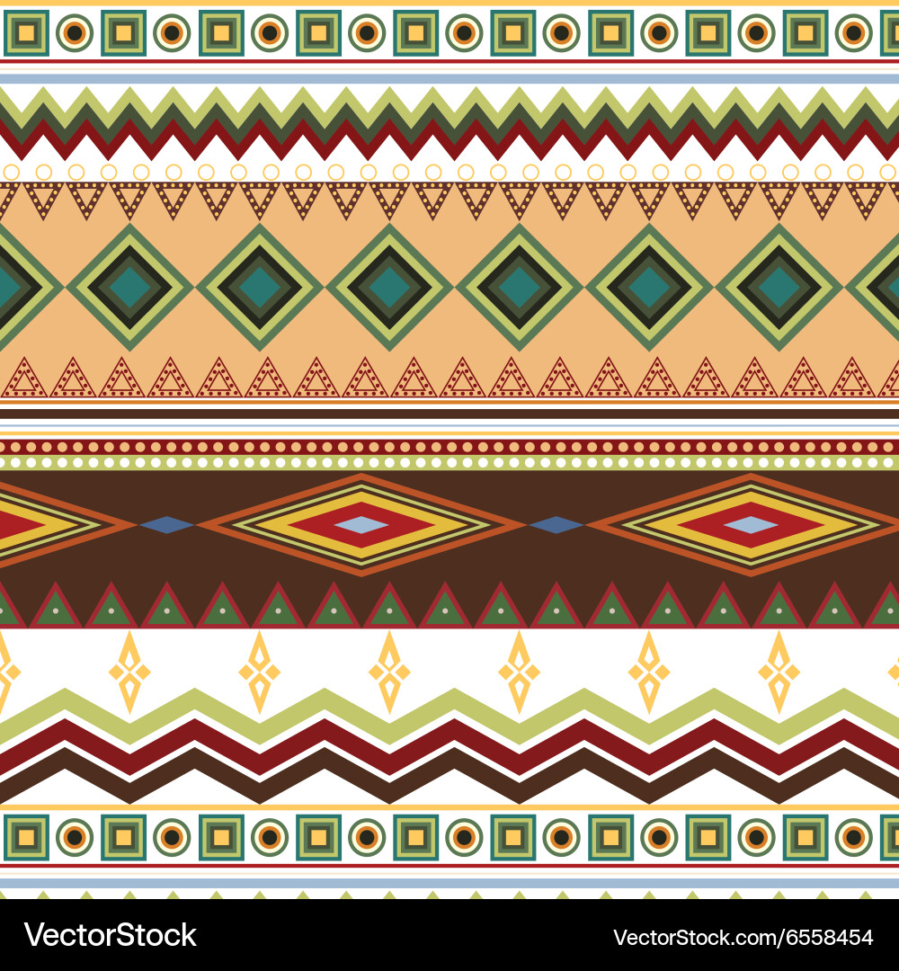 Tribal ethnic seamless stripe pattern on white Vector Image