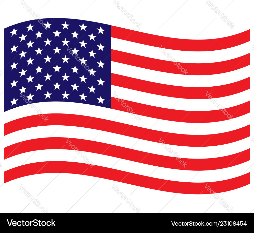United States Flag Wave Icon Royalty Free Vector Image