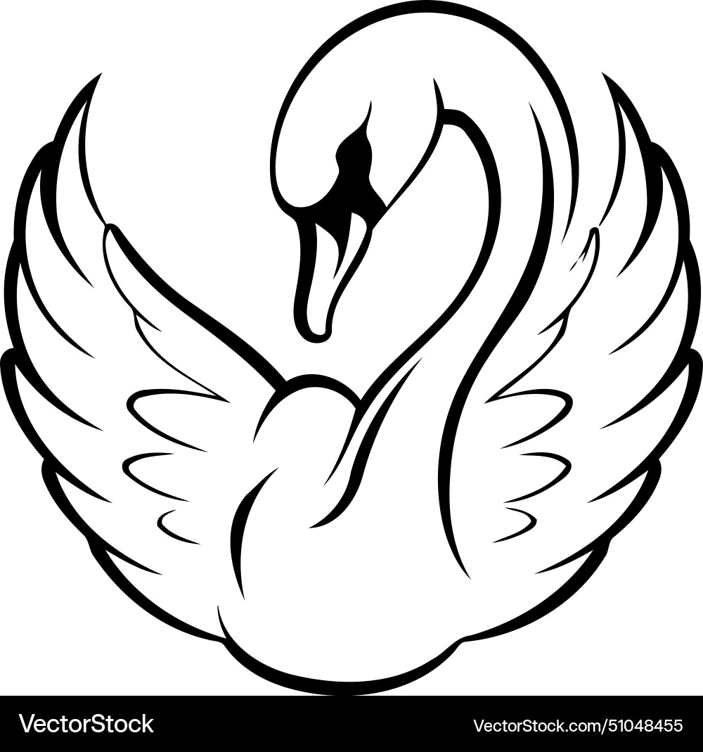 A swan with wings on pink background Royalty Free Vector