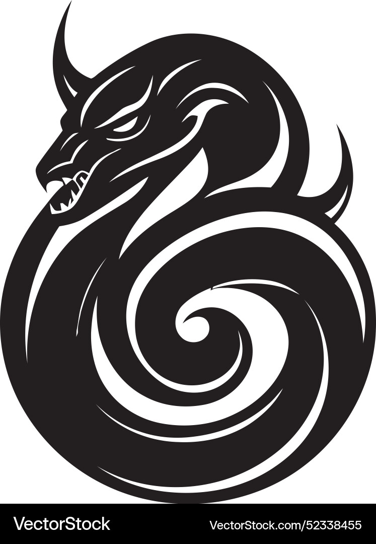 Abyssal scales snake graphicshadowed python black Vector Image