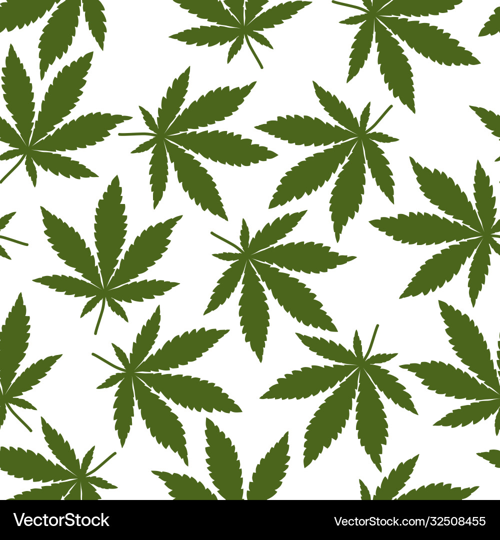 Cannabis Leaf Seamless Pattern Royalty Free Vector Image