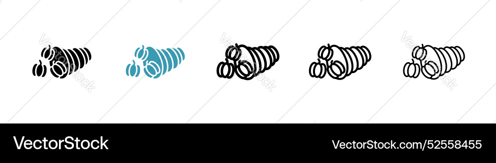 Cornucopia icon set on white background Royalty Free Vector