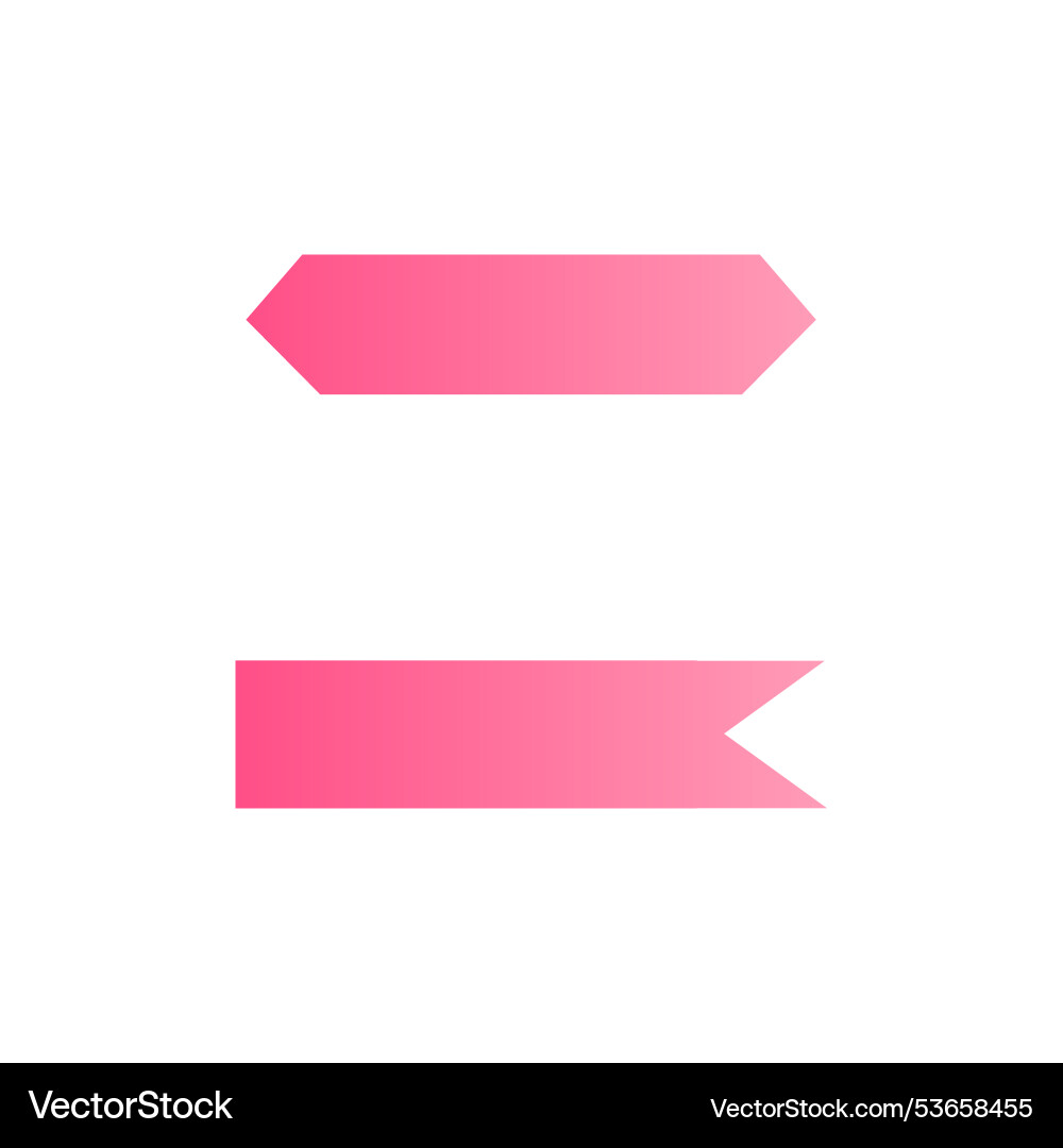 Gradient pink ribbon banner design Royalty Free Vector Image