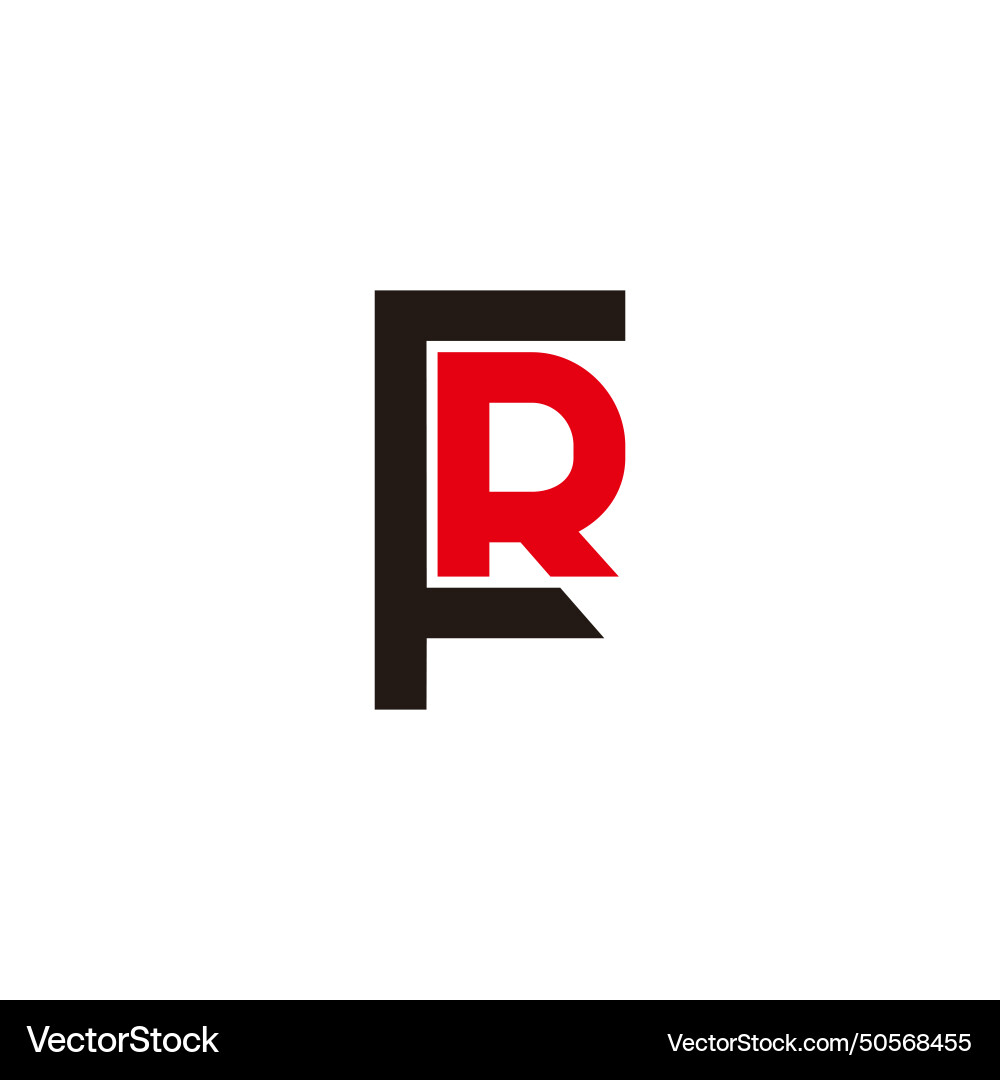 Letter fr colorful linked stripes line logo Vector Image