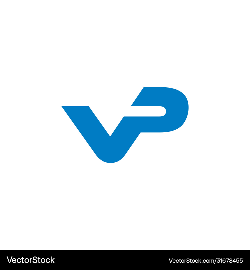 Letter vp simple linked geometric logo Royalty Free Vector