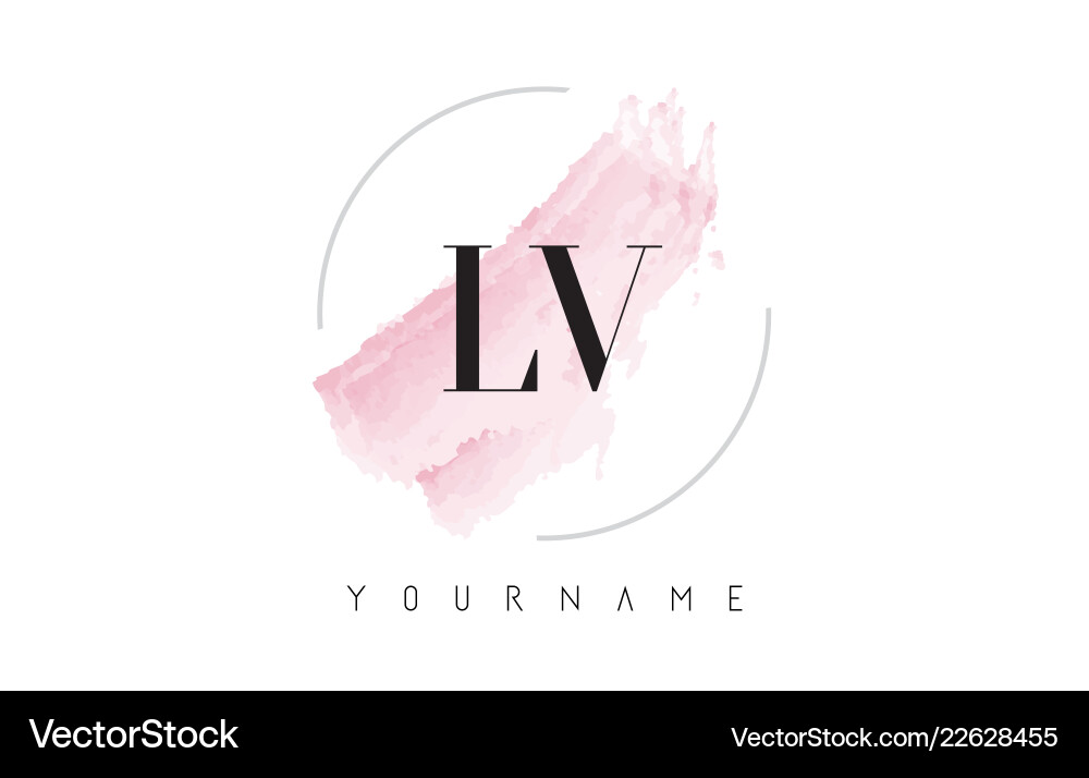 Lv l v watercolor letter logo design Royalty Free Vector