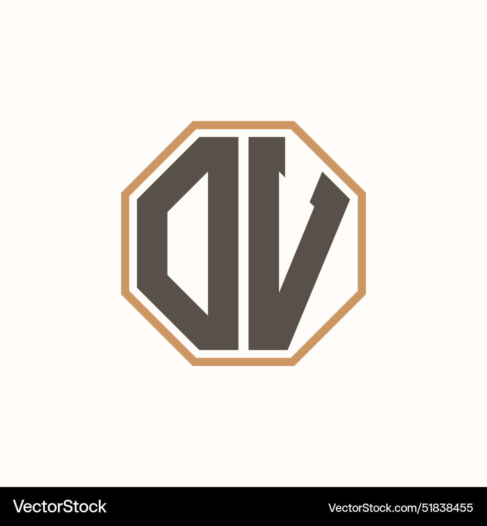 Modern letter dv logo for corporate business Vector Image