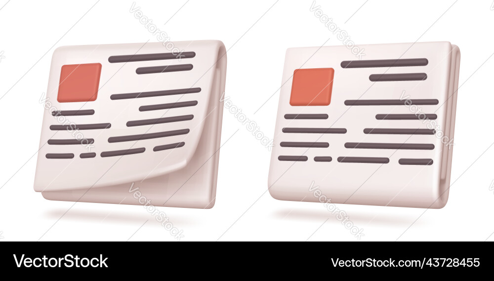 Newspaper 3d news paper with sheets Royalty Free Vector