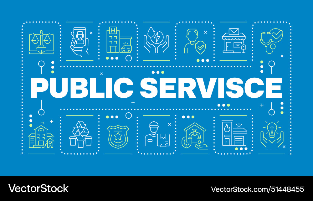 Public service blue word concept Royalty Free Vector Image