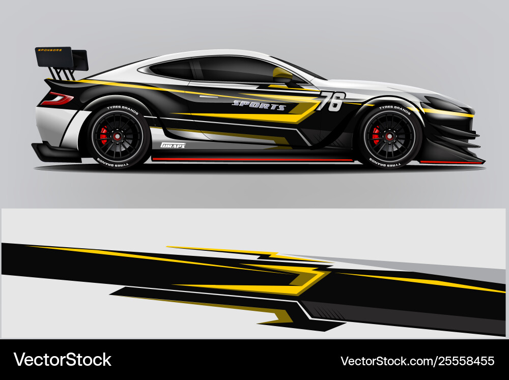 Sport car racing wrap design Royalty Free Vector Image
