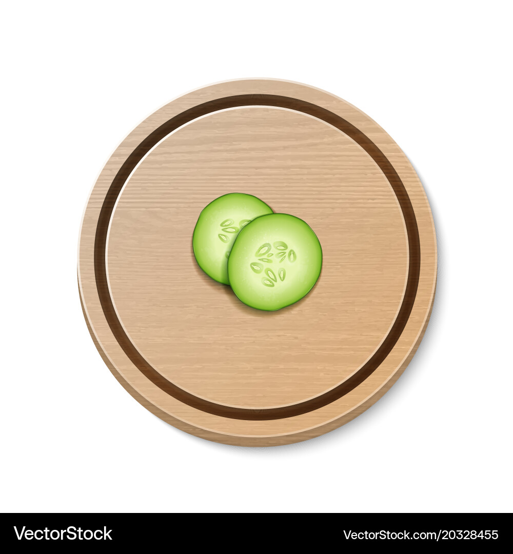 Two realistic 3d slice juicy cucumbers icon Vector Image