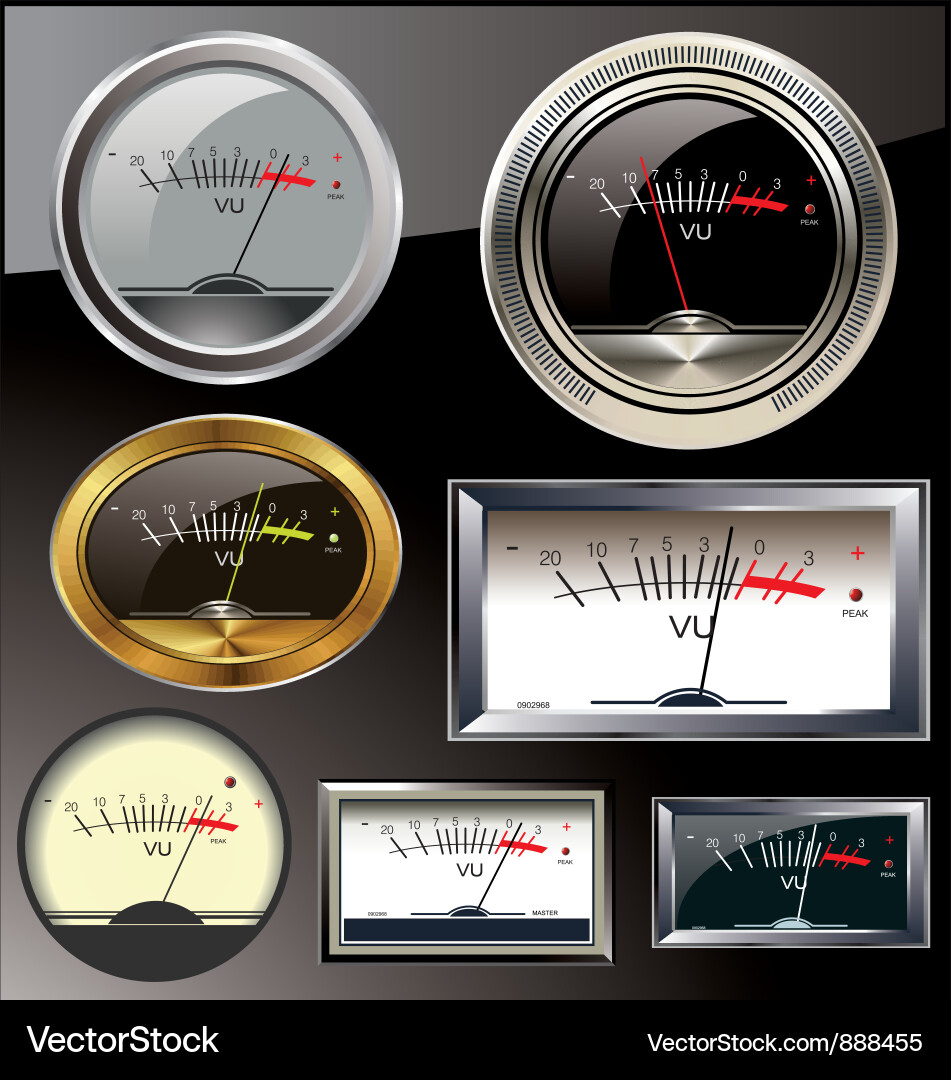 Vu meter set Royalty Free Vector Image - VectorStock