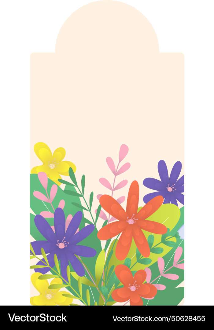 Wedding floral tag template Royalty Free Vector Image