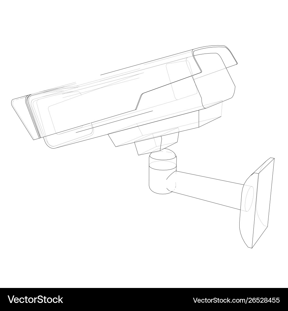 Wireframe CCTV Camera Royalty Free Vector Image