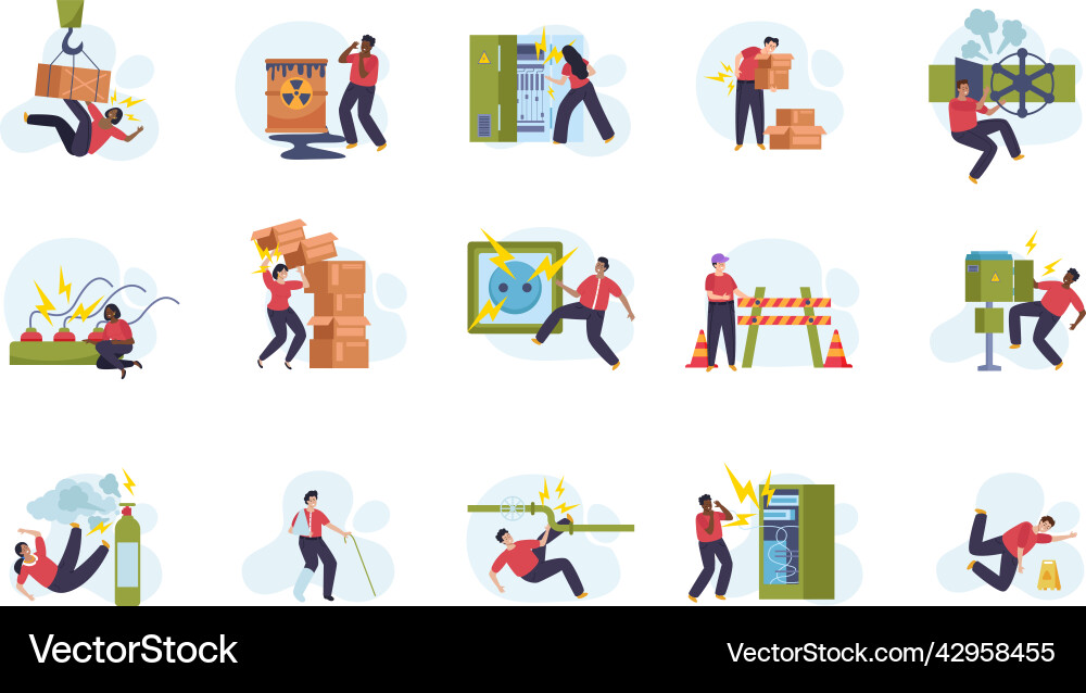 Workplace safety set Royalty Free Vector Image