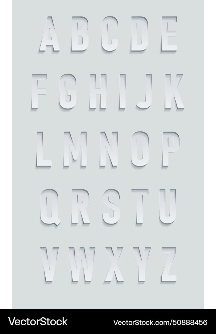 Cardboard alphabet letters Royalty Free Vector Image