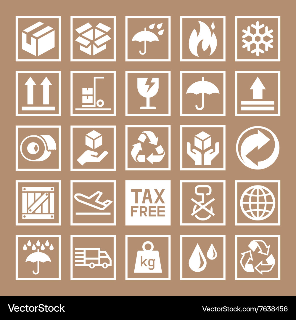 Cardboard Box Icons Set Royalty Free Vector Image