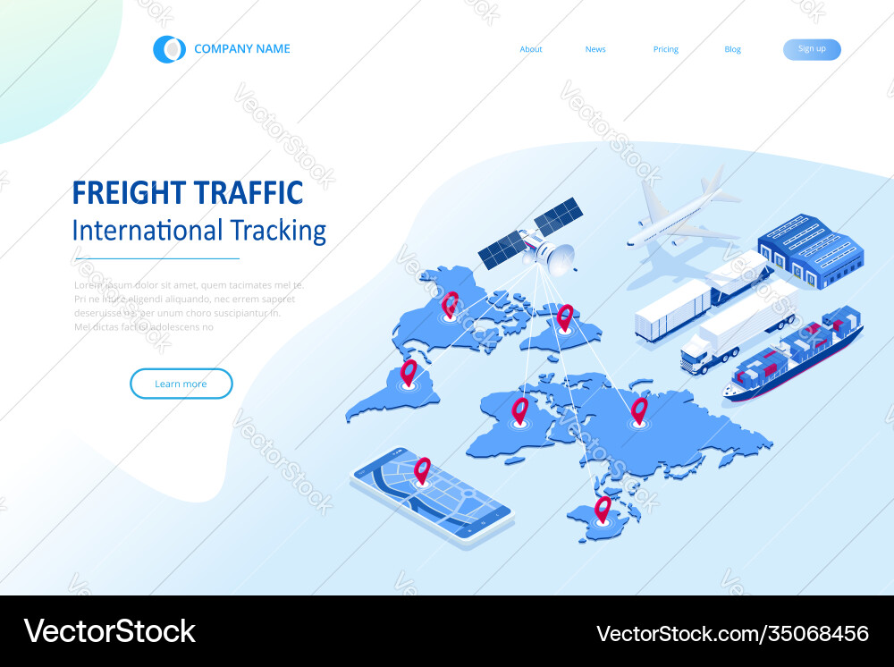 Isometric global logistics network concept Vector Image