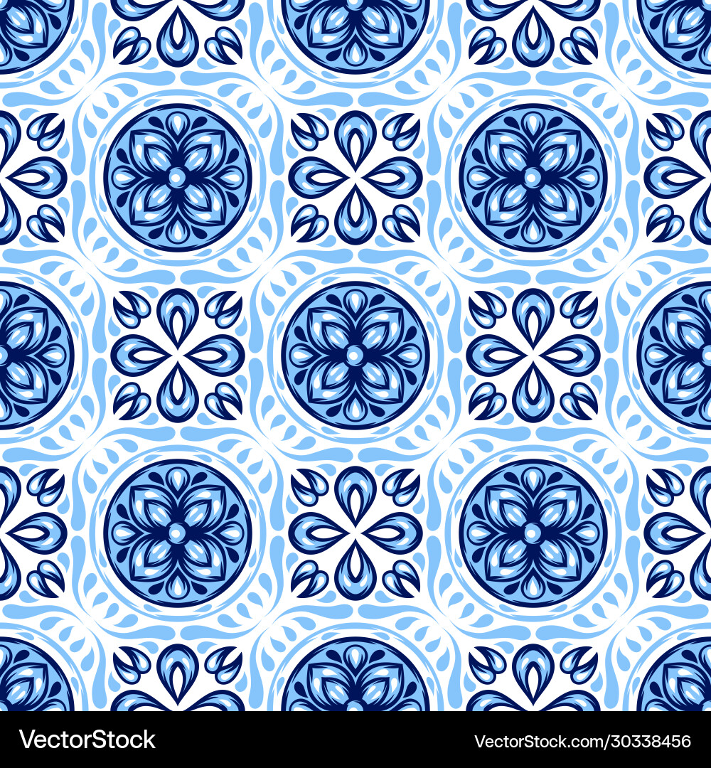 Italian ceramic tile pattern mediterranean Vector Image