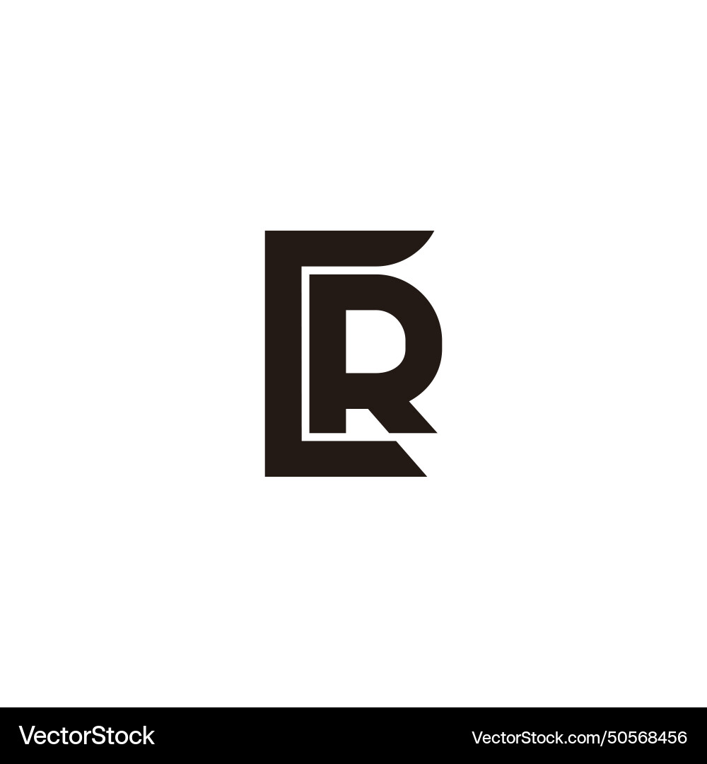Letter cr unique simple geometric font logo Vector Image