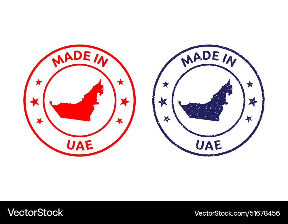 Made in uae labels set united arab Royalty Free Vector Image