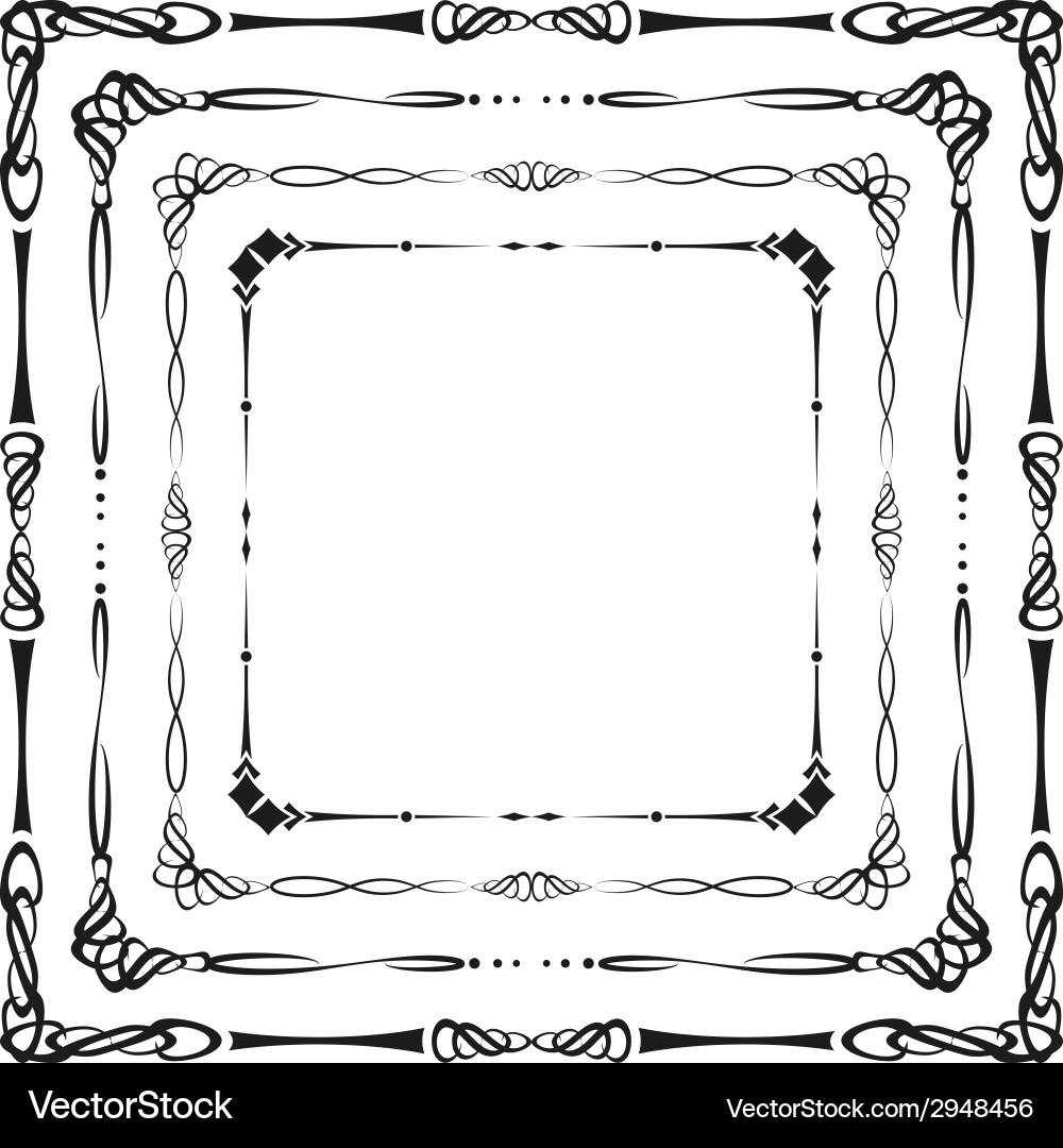 Ornate Calligraphic Frames Royalty Free Vector Image