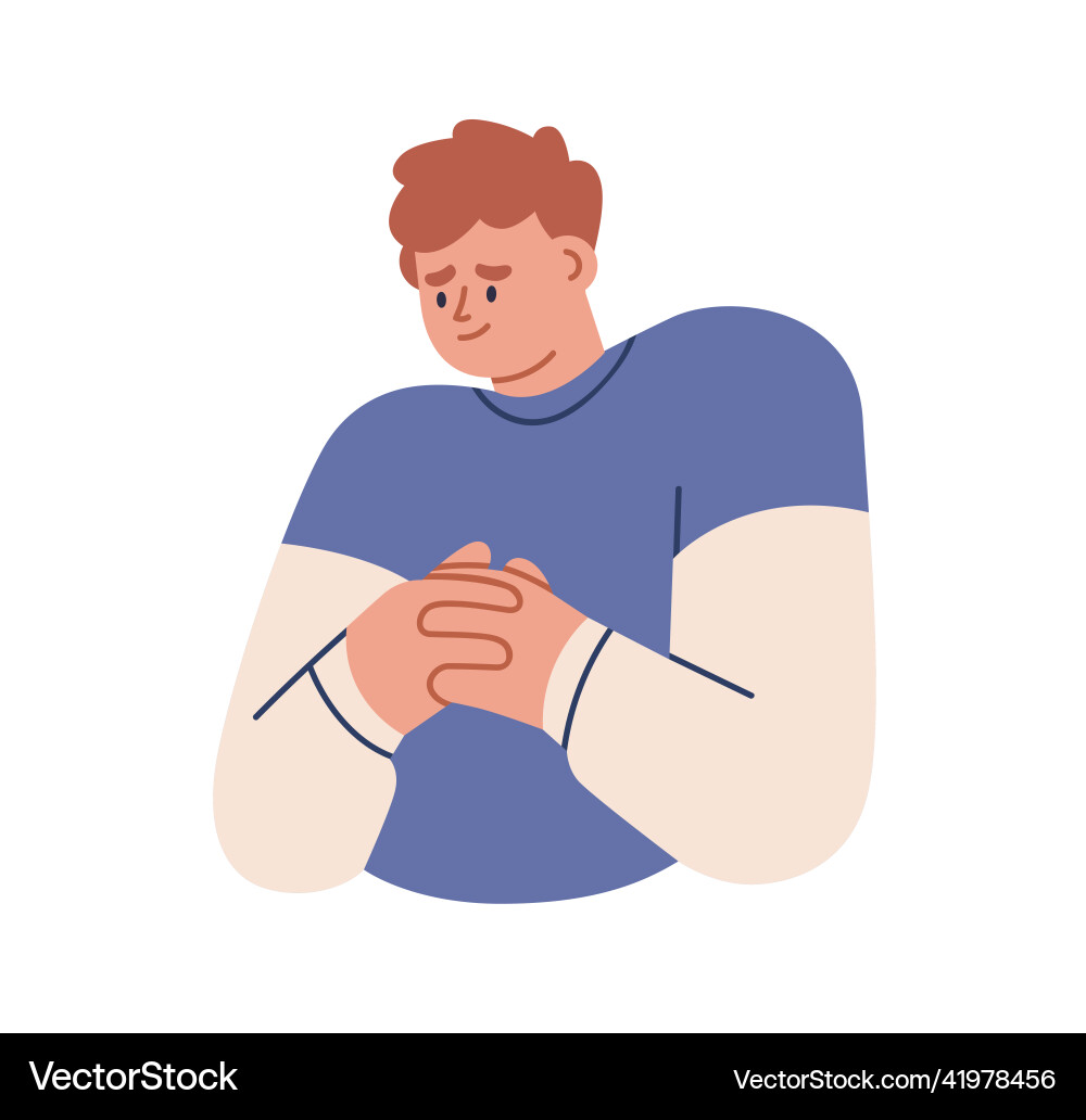 Shy, Ashamed, Guilty Person Royalty Free Vector Image